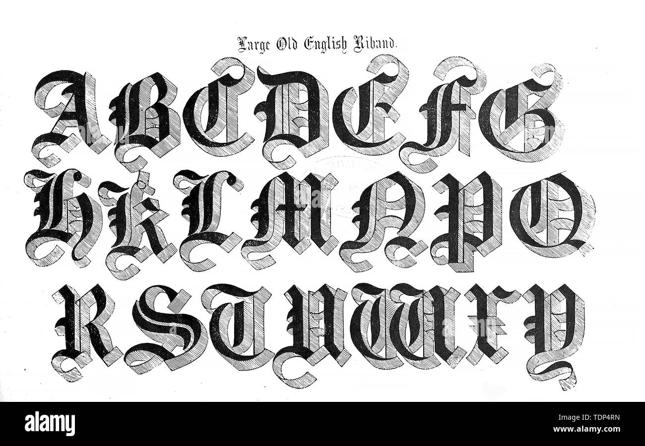 Vintage font. Old image Stock Photo - Alamy