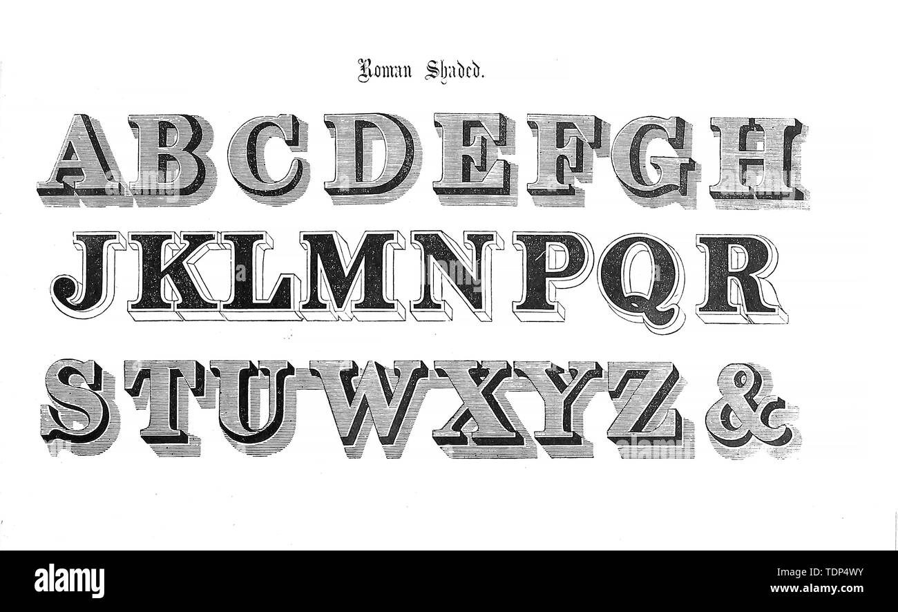 Vintage font. Old image Stock Photo - Alamy