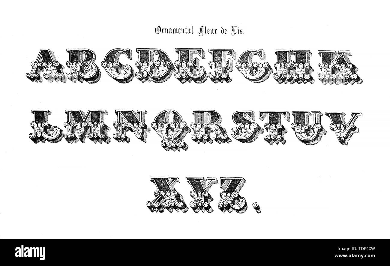 Vintage font. Old image Stock Photo - Alamy