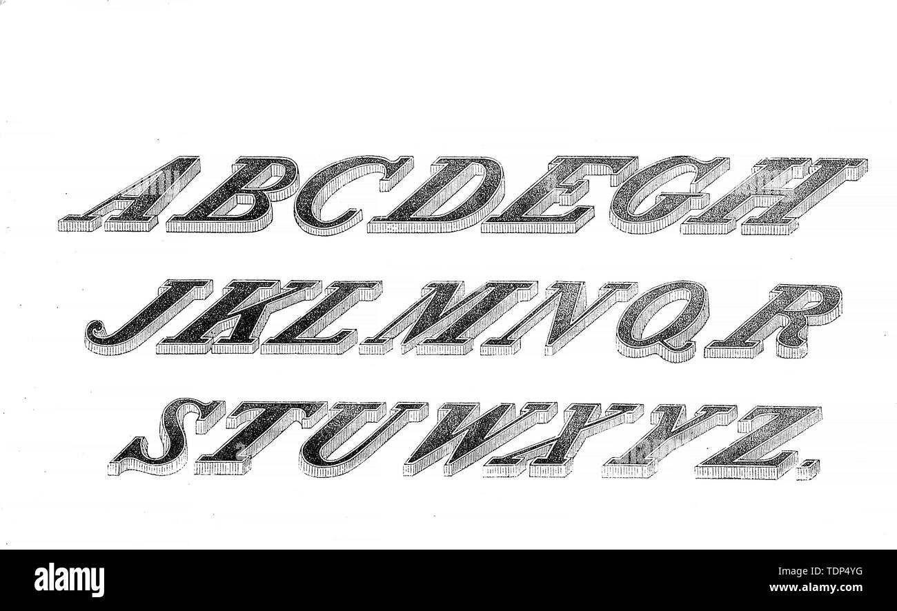 Vintage font. Old image Stock Photo - Alamy