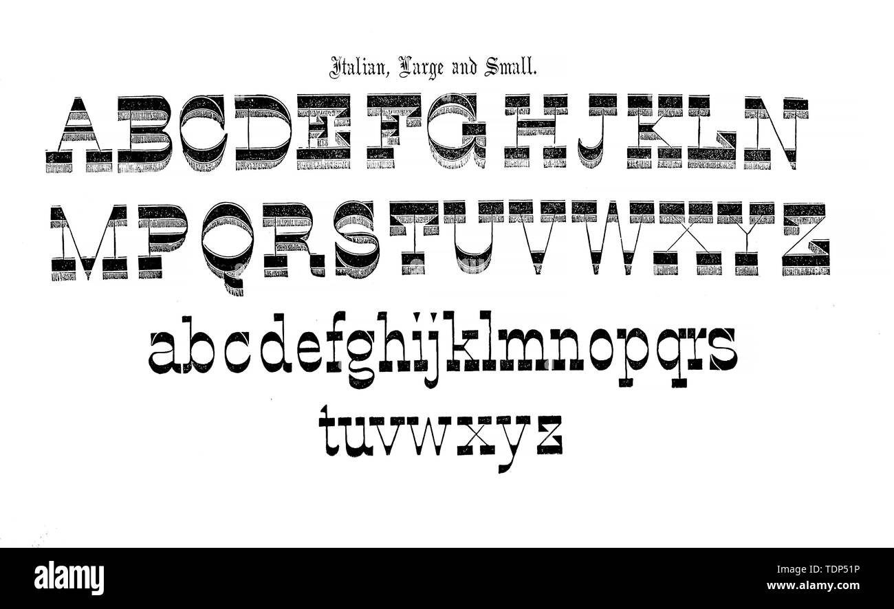 Vintage font. Old image Stock Photo - Alamy