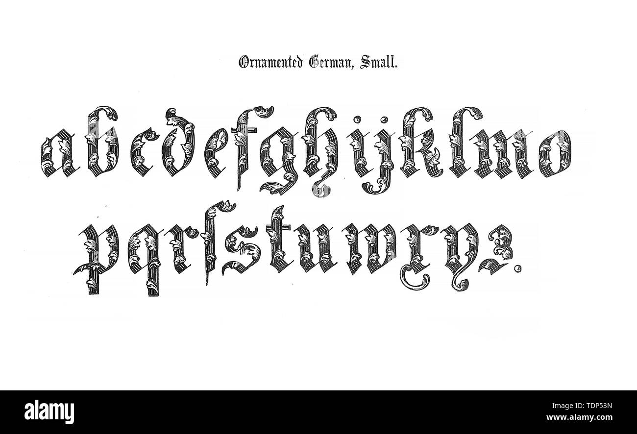 Vintage font. Old image Stock Photo - Alamy