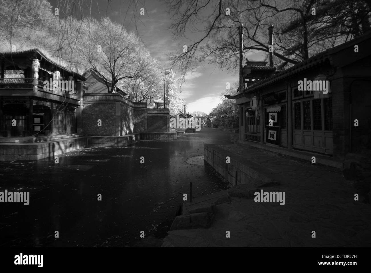 Infrared black and white, taken in the Summer Palace Stock Photo - Alamy