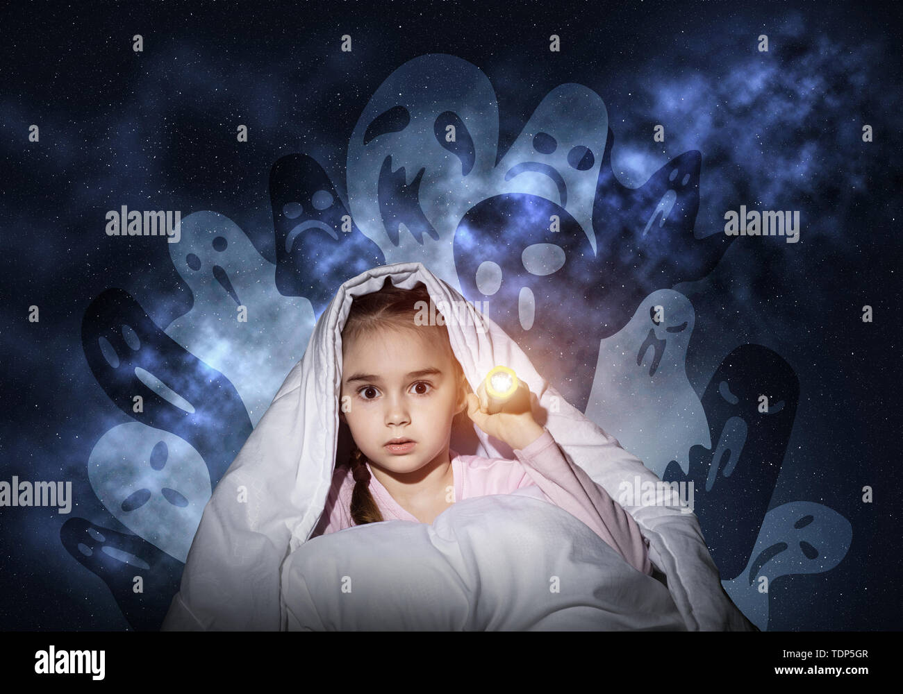 Scared Little Girl Hiding