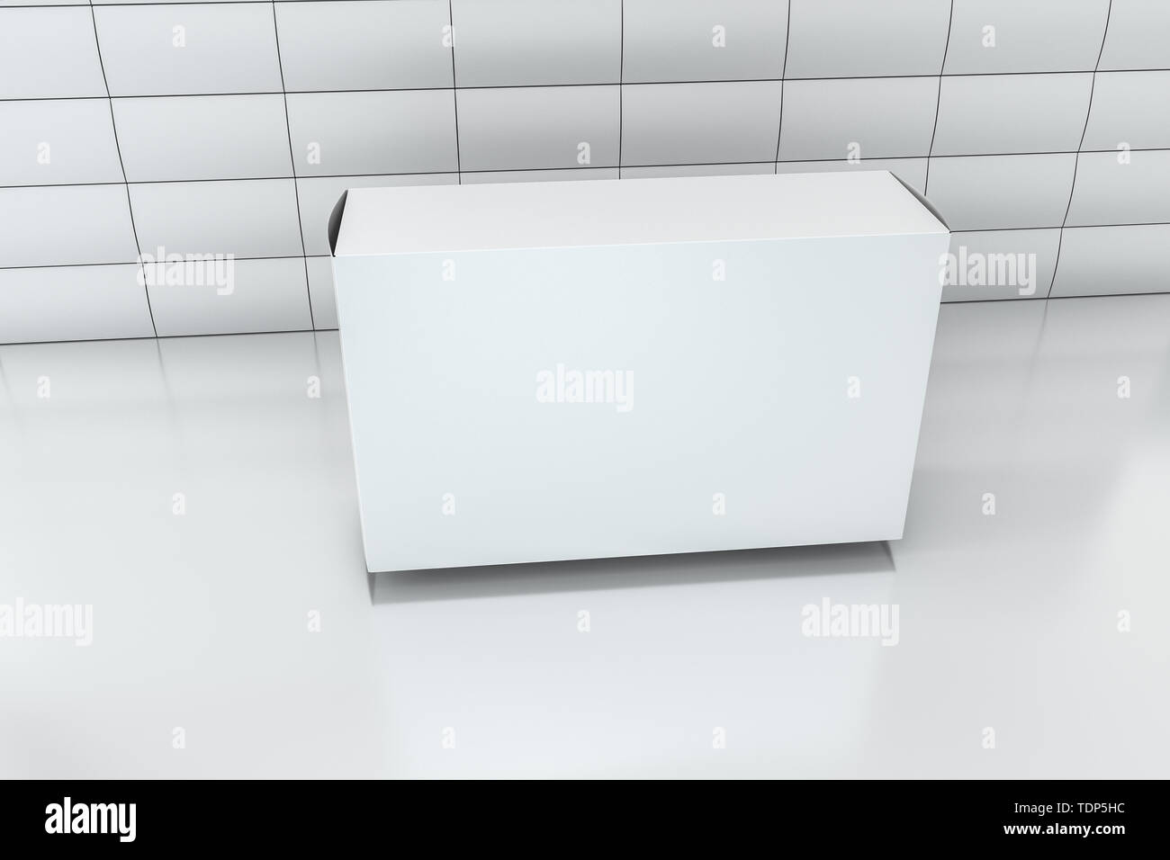 Three-dimensional rendering, white box with light color background ...