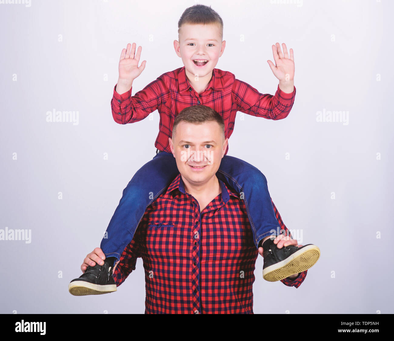 Best friends forever. Happiness being father of boy. Dad and adorable ...