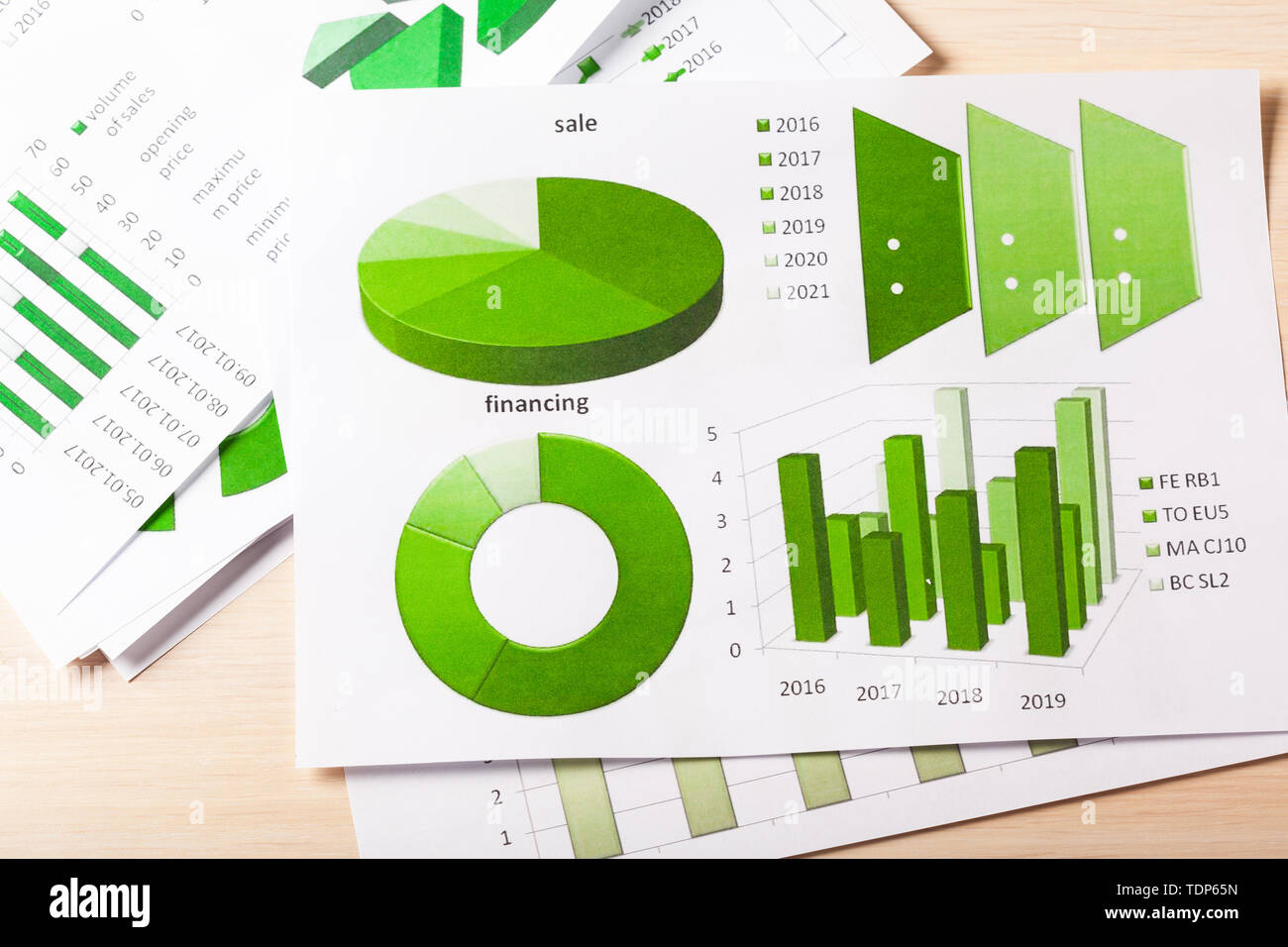 Business Charts Green Stock Photo - Alamy