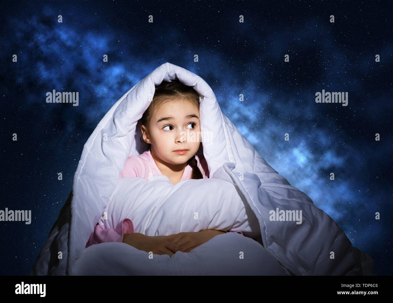 Scared Little Girl Hiding