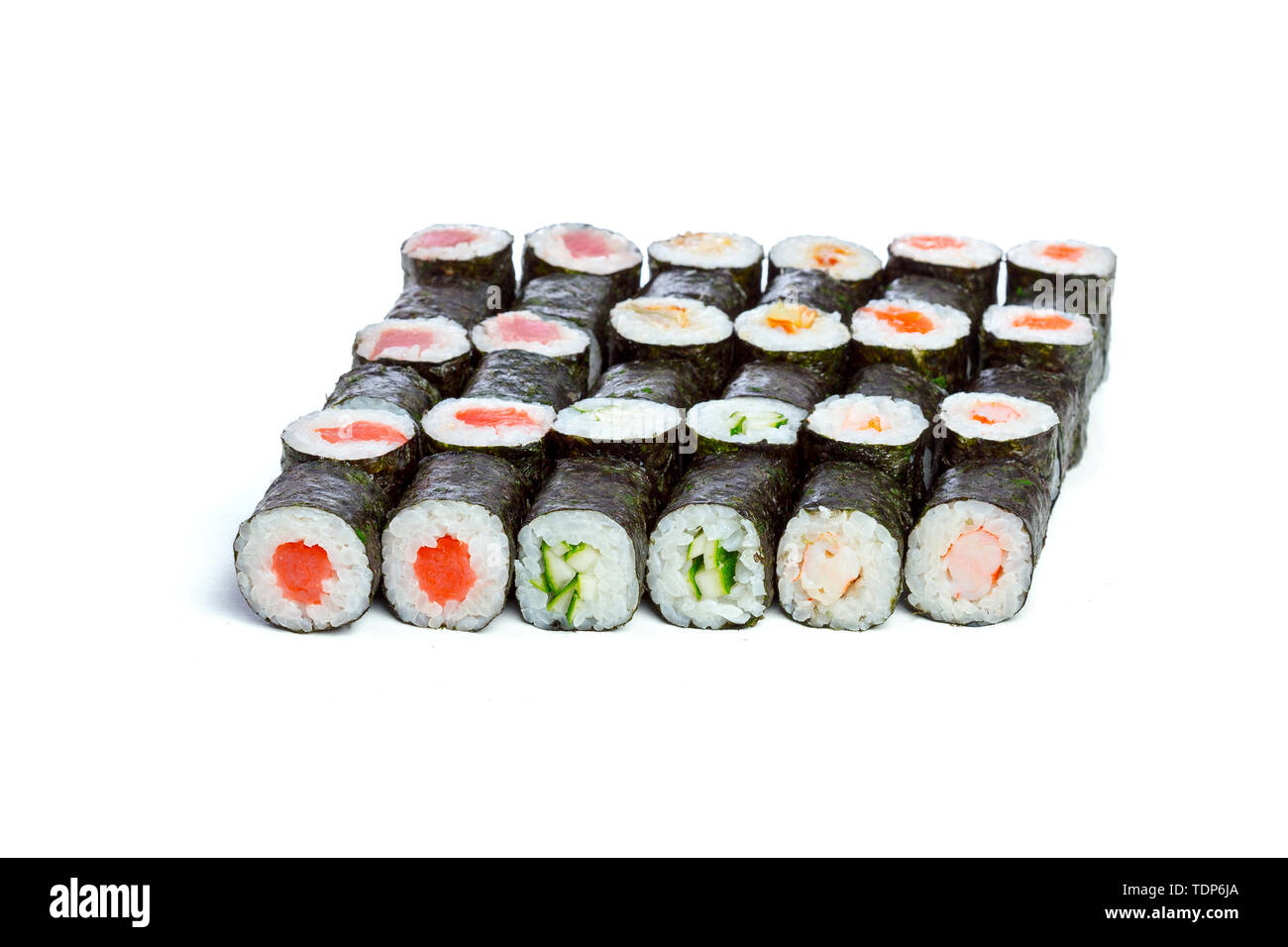 Sushi pieces collection, on a white background Stock Photo - Alamy