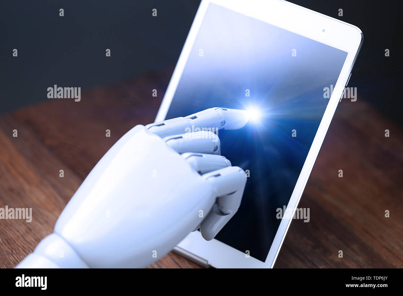 AI robotic operations tablet Stock Photo - Alamy