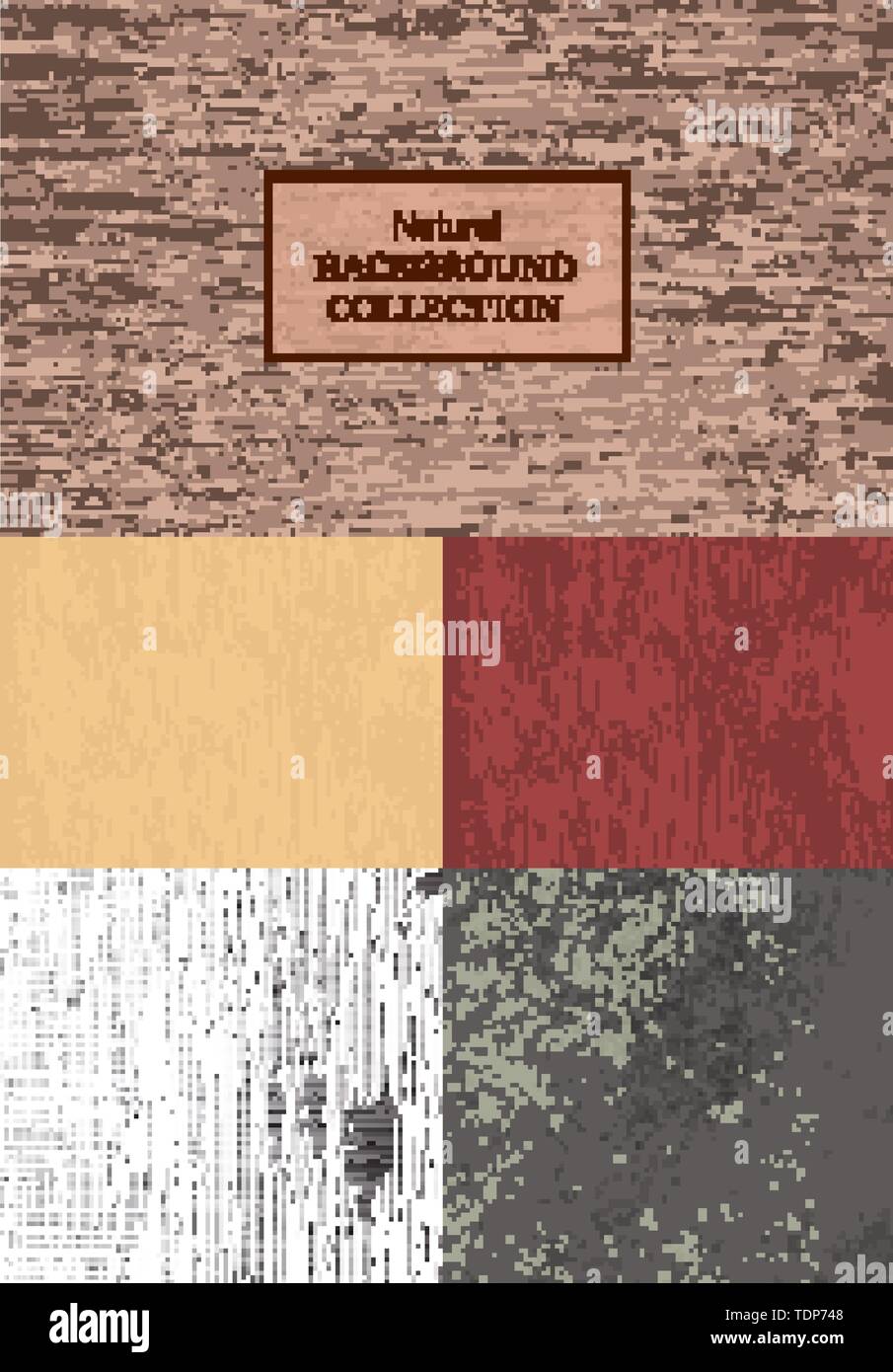 Natural texture background set Vector illustration Stock Vector Image ...