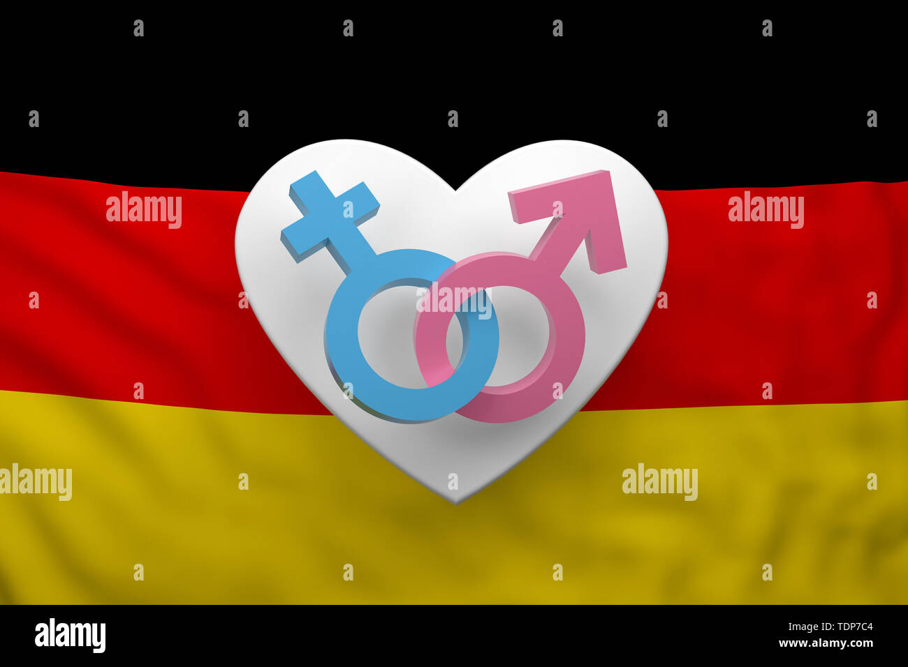 gender symbols with flag Germany. 3d rendering Stock Photo - Alamy