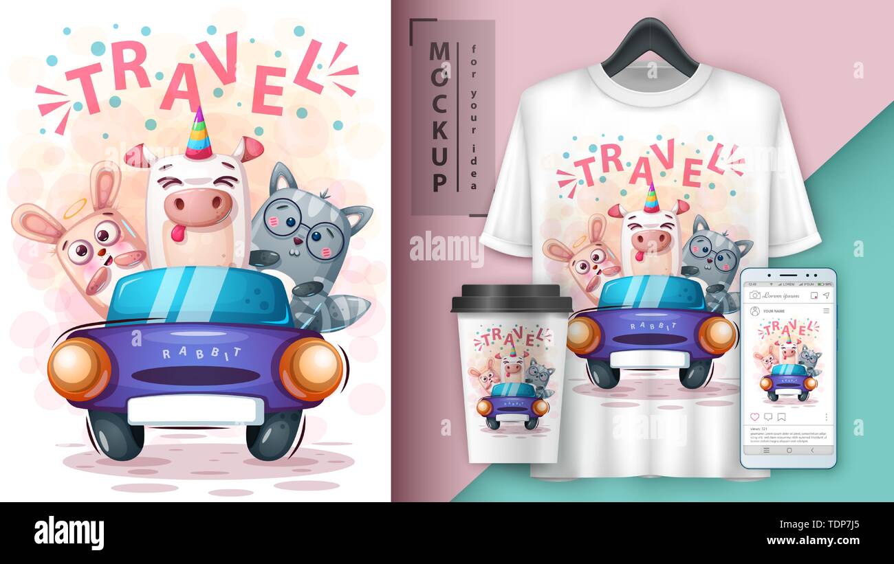 Rabbit, cat, unicorn - mockup for your idea Stock Vector Image & Art ...