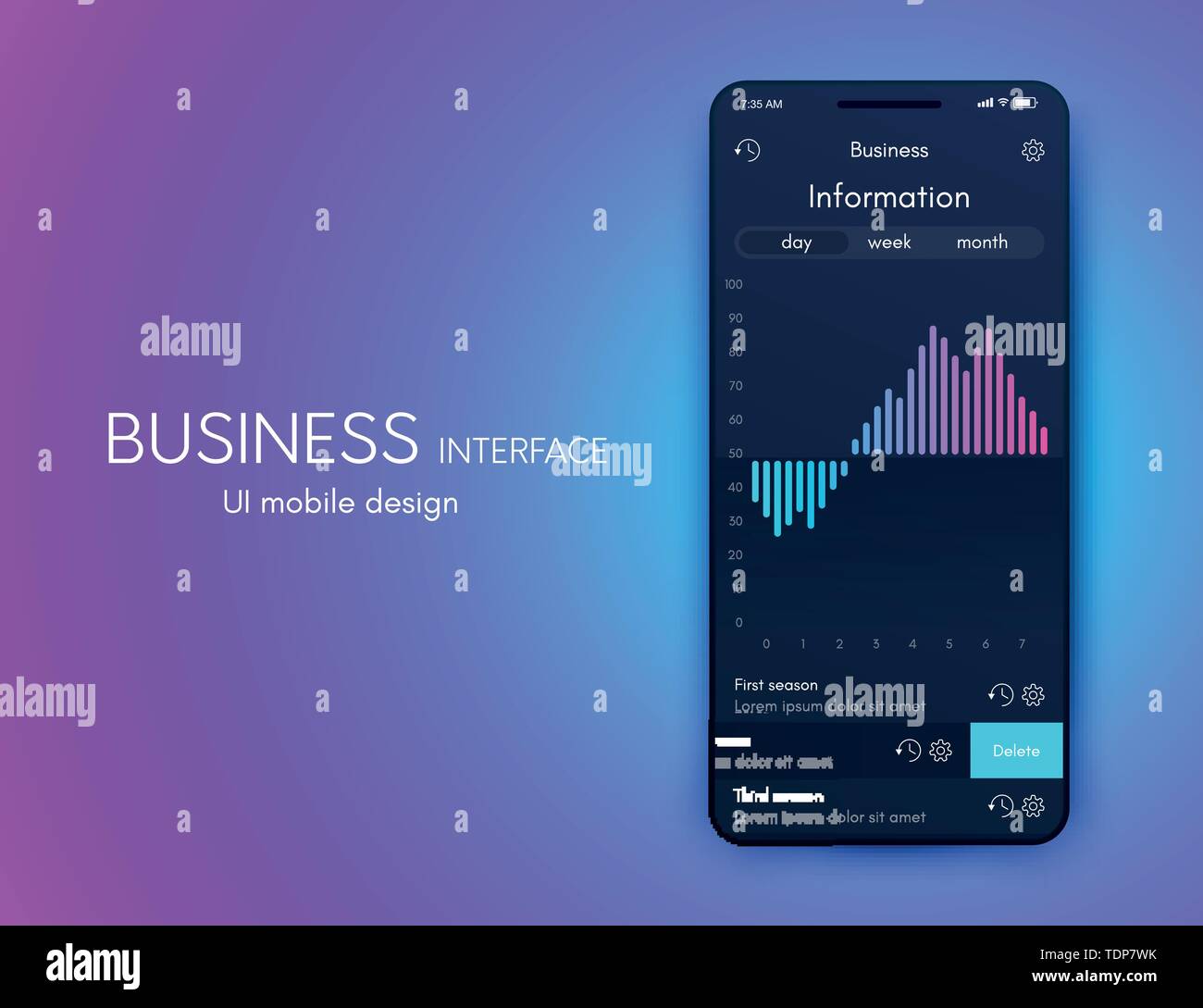 Vector graphics mobile infographics with two options. Template for ...