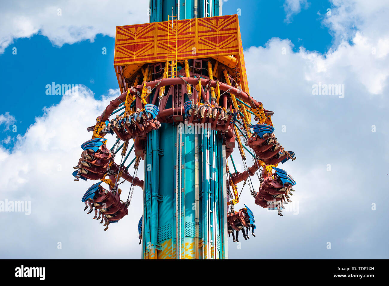 Tampa Bay , Florida. April 28, 2019 . Fall down from the sky at Falcons ...