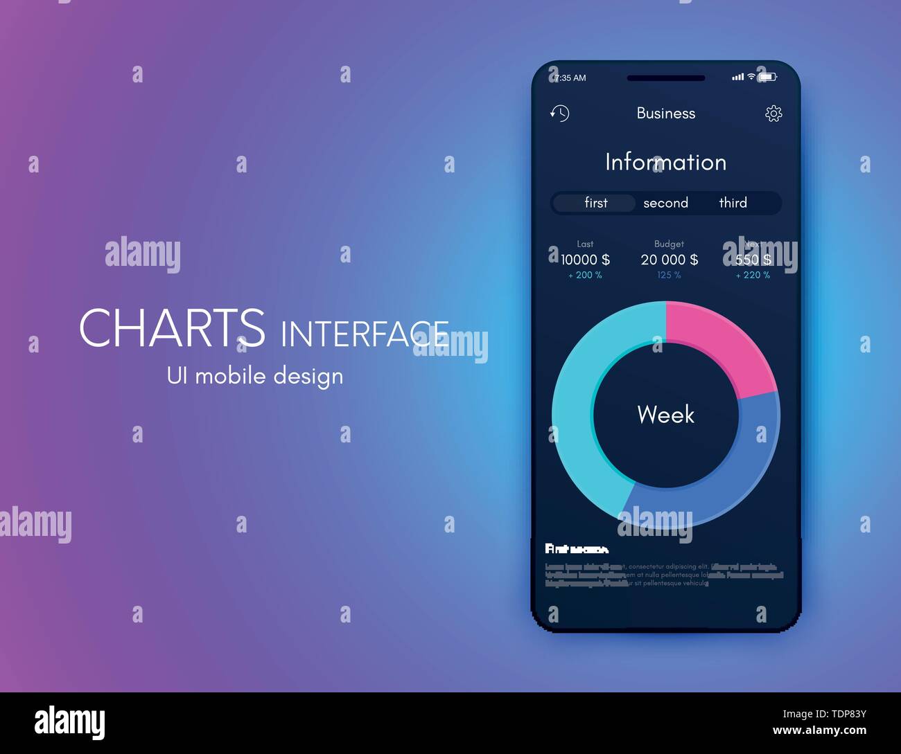 Vector graphics mobile infographics with three options. Template for ...