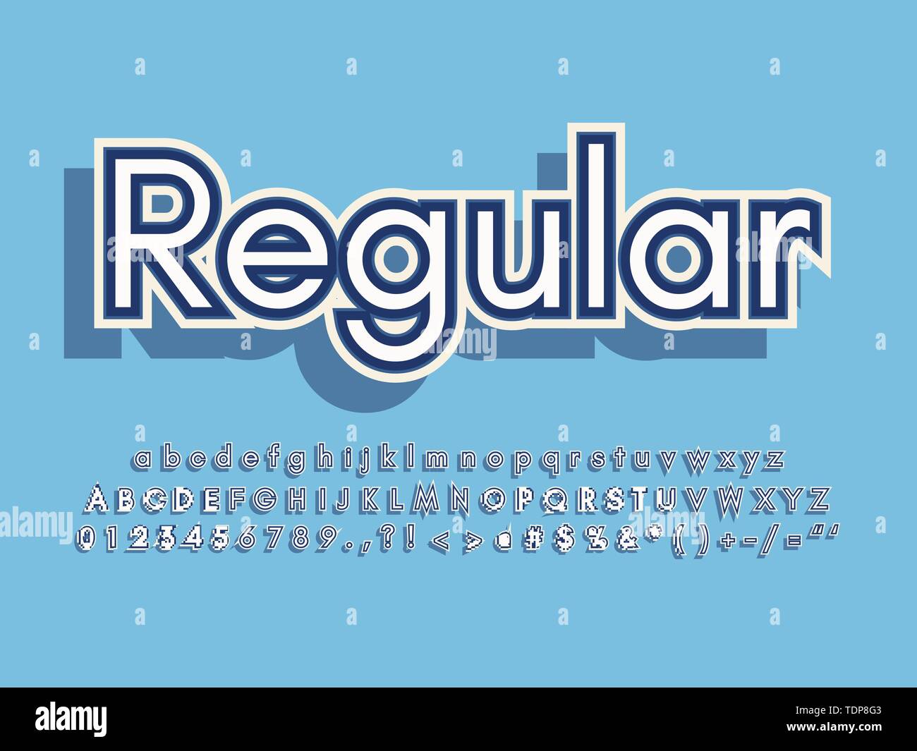 Retro font and alphabet. Stock vector illustration Stock Vector Image ...
