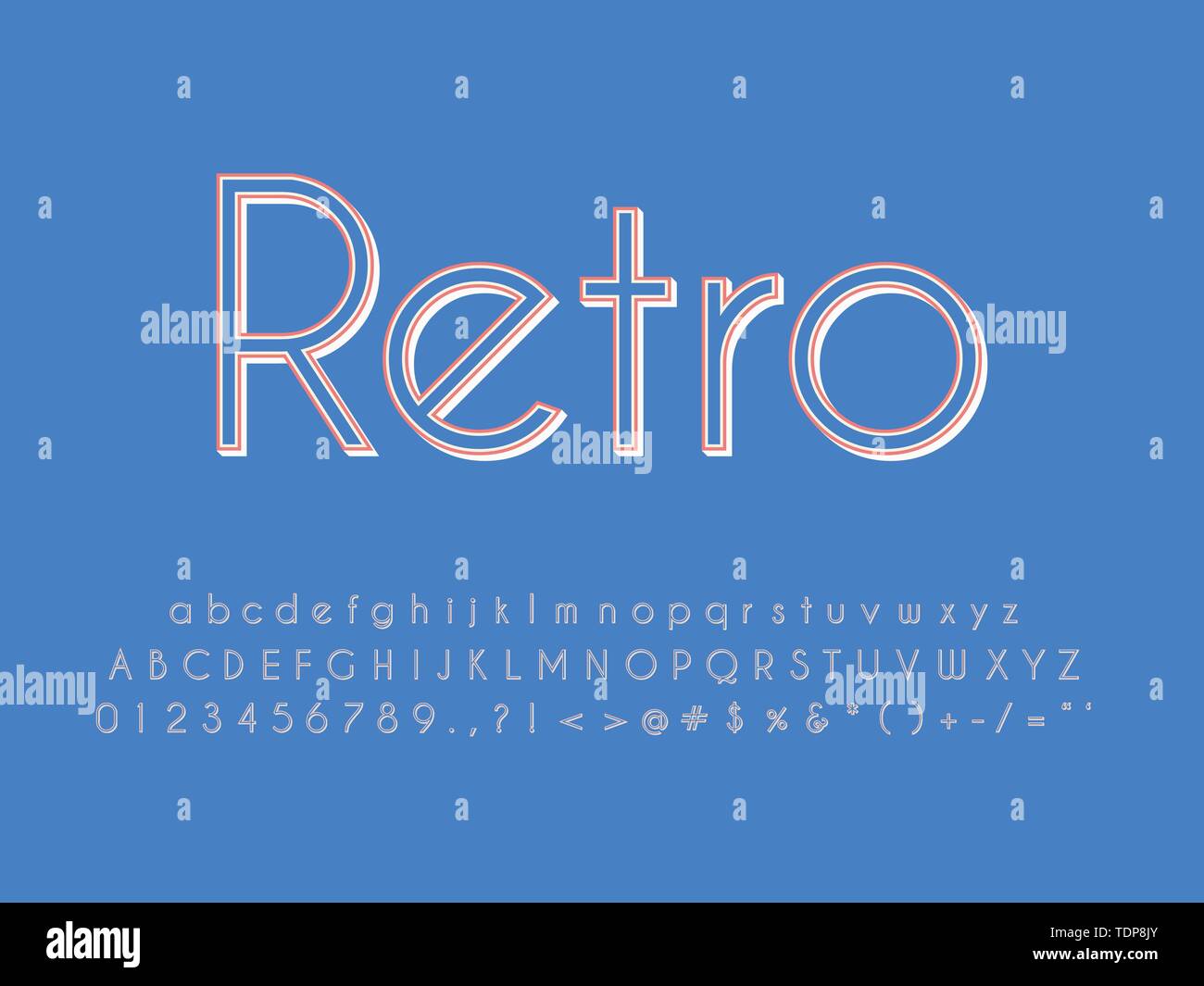 Retro font and alphabet. Stock vector illustration Stock Vector Image ...