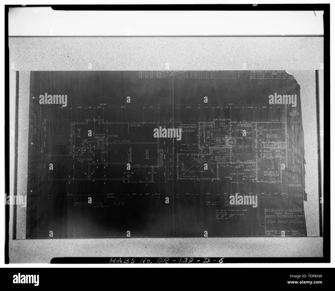 Photocopy of architectural blueprint (on file at the La Grande District ...