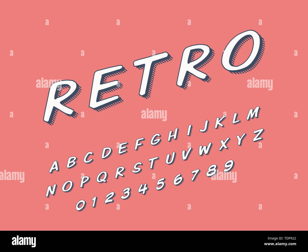 Retro font and alphabet. Stock vector illustration Stock Vector Image ...