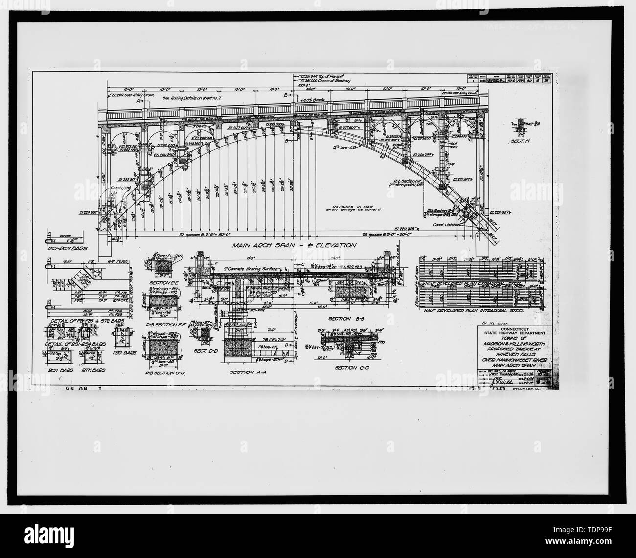 Photocopy of blueprint, Proposed Bridge at Ninevah Falls over ...