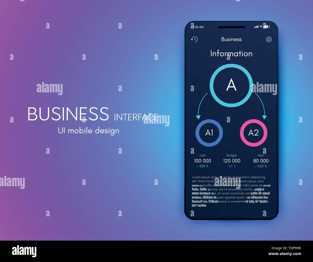 Vector graphics mobile infographics with three options. Template for ...