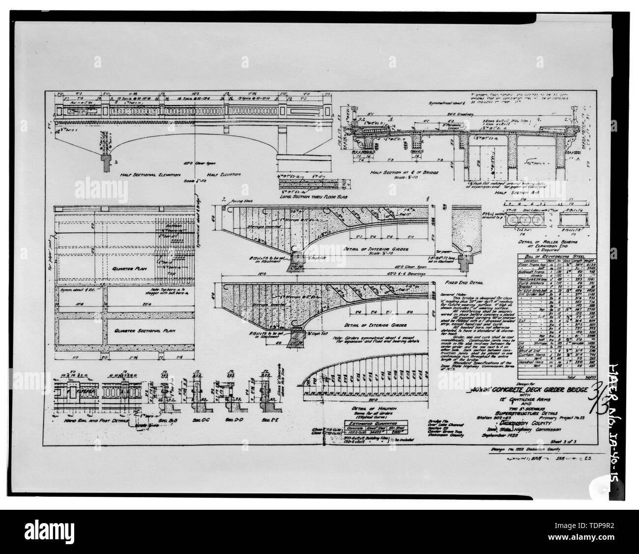 Photocopy of construction drawing (microfilm copy located at the Iowa ...