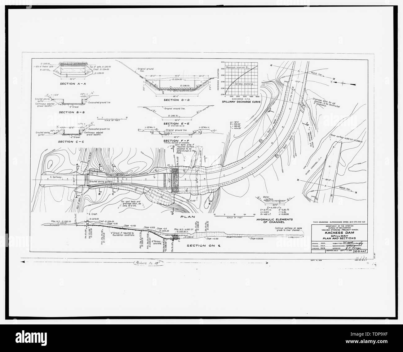 Photocopy of construction drawing, U.S. Bureau of Reclamation, 5 ...