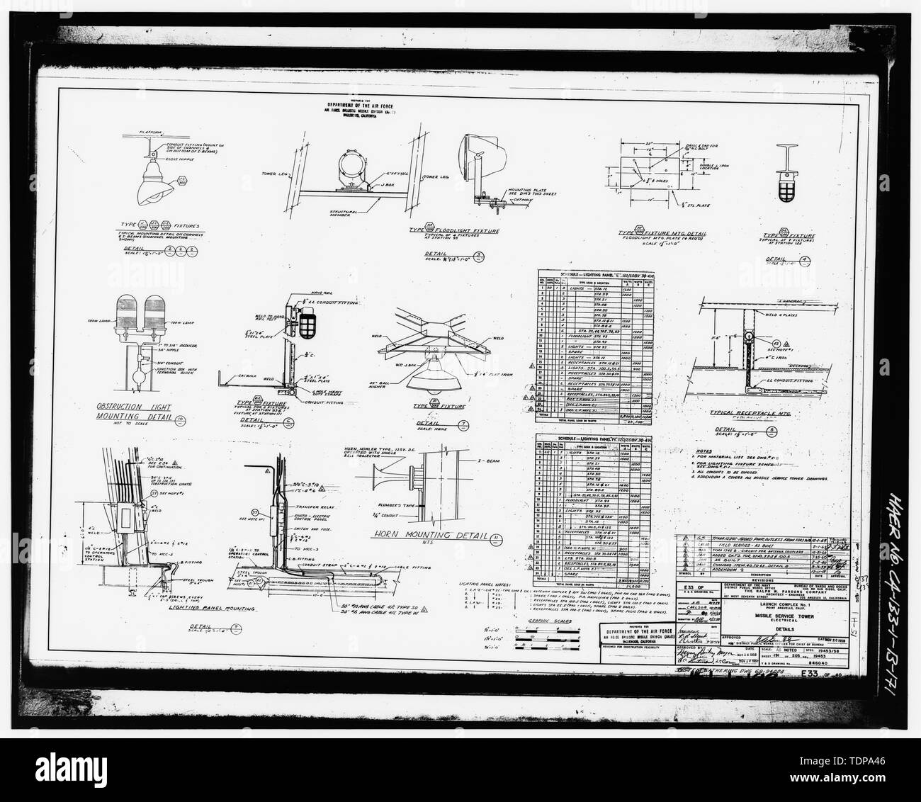 Photocopy of drawing (1958 electrical drawing by the Ralph M. Parsons ...