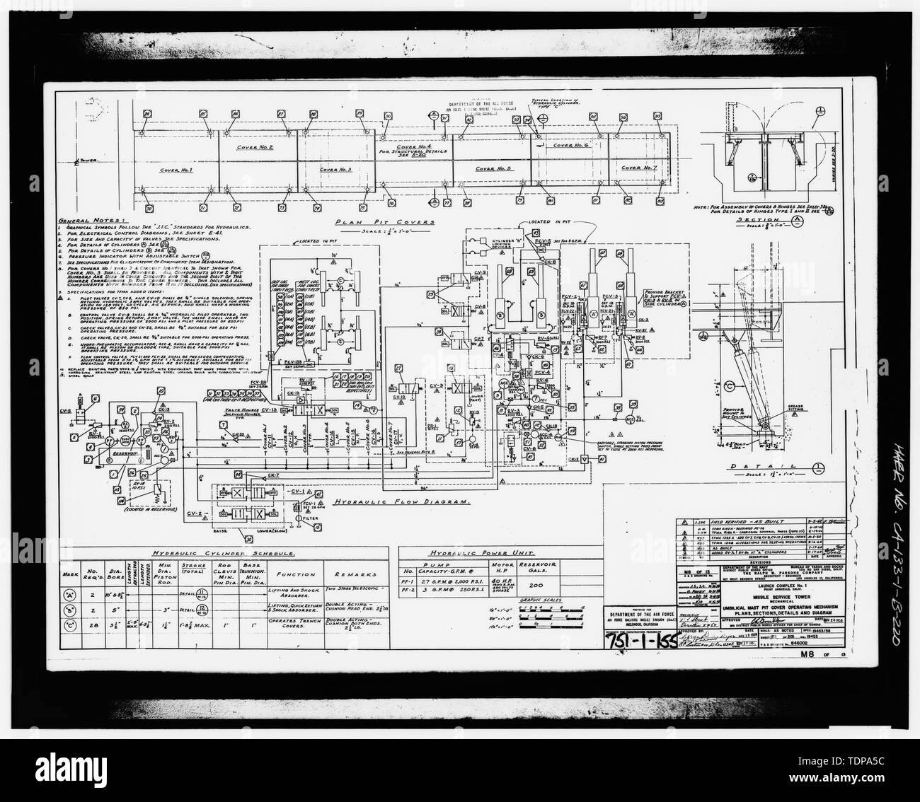 Photocopy of drawing (1958 mechanical drawing by the Ralph M. Parsons ...