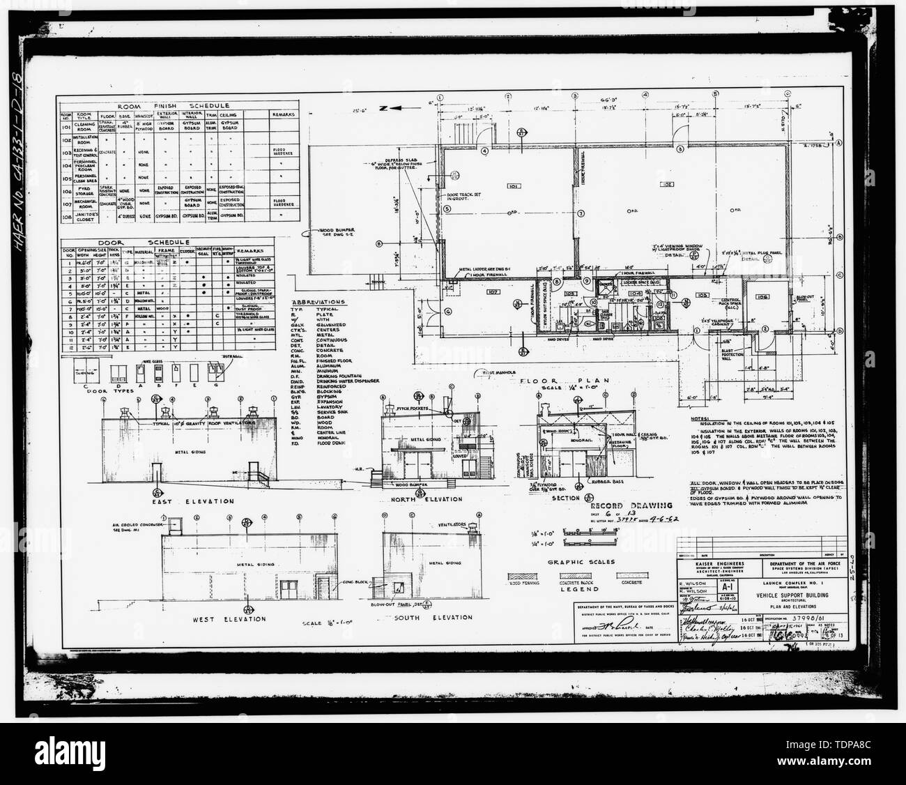 Photocopy of drawing (1961 architectural drawing by Kaiser Engineers ...