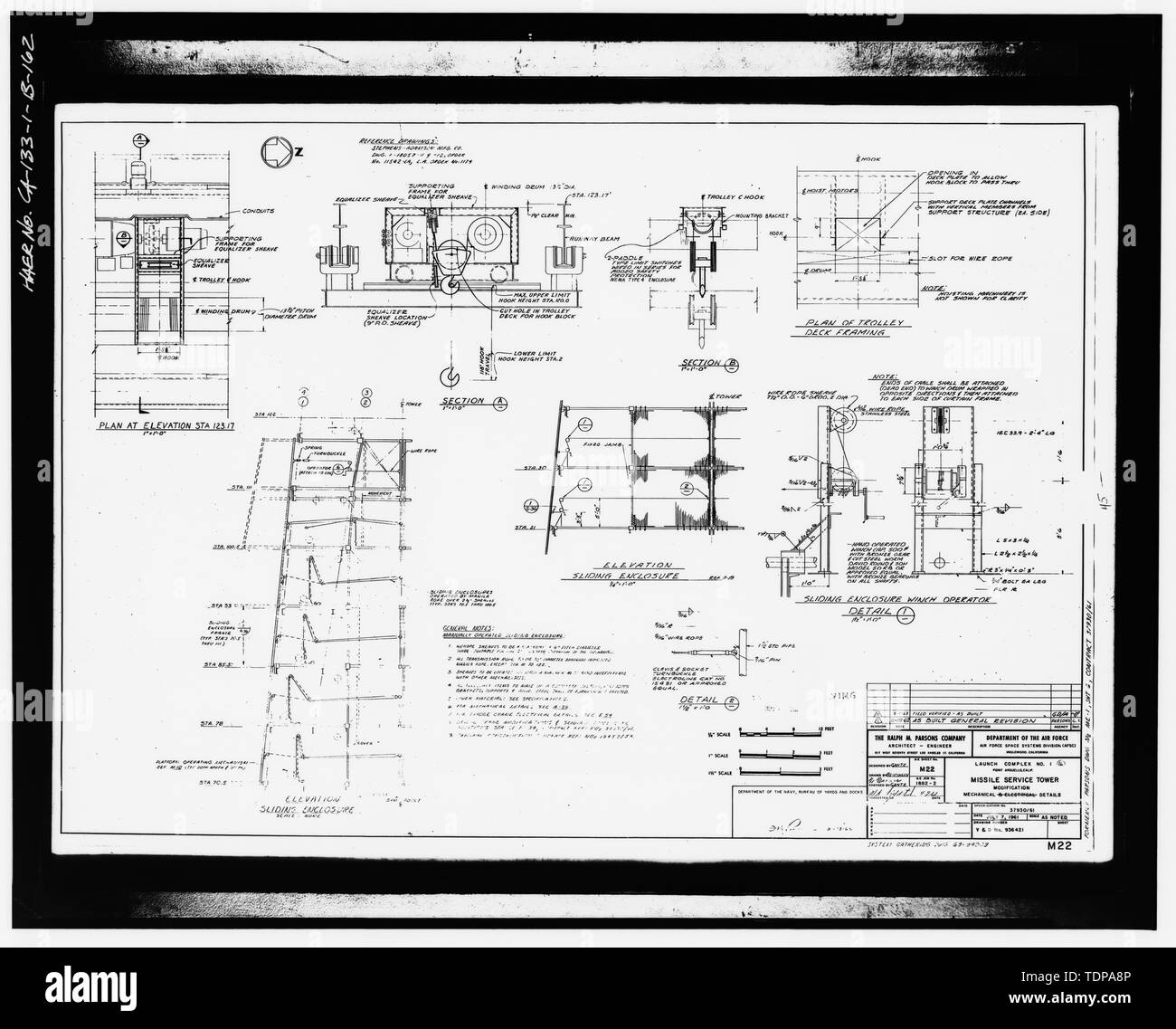 Photocopy of drawing (1961 mechanical drawing by the Ralph M. Parsons ...
