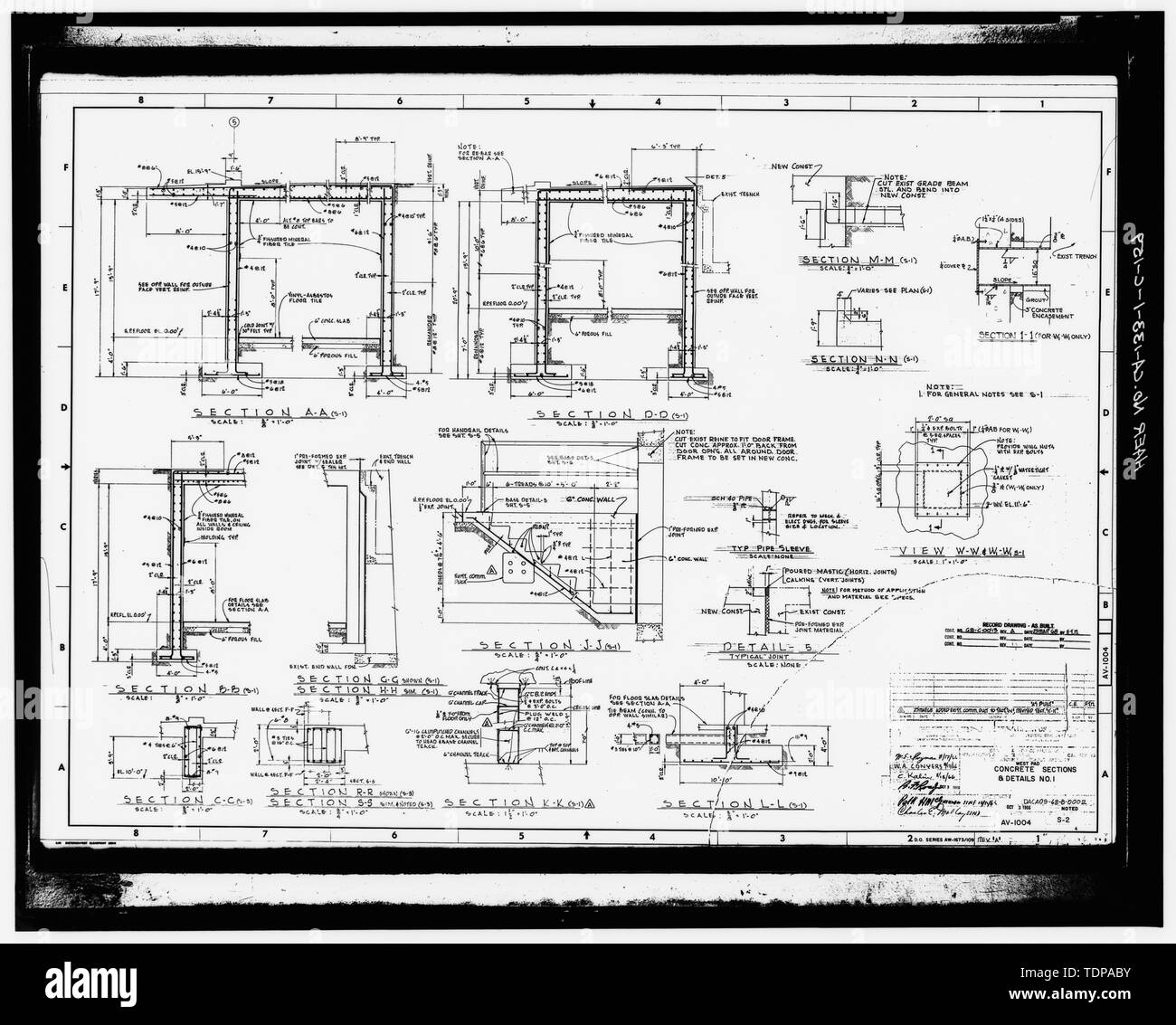 Photocopy of drawing (1966 structural drawing by AETRON) CONCRETE ...