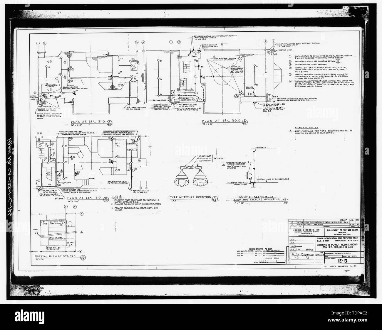 Photocopy of drawing (1967 electrical drawing by Koebig and Koebig Inc ...