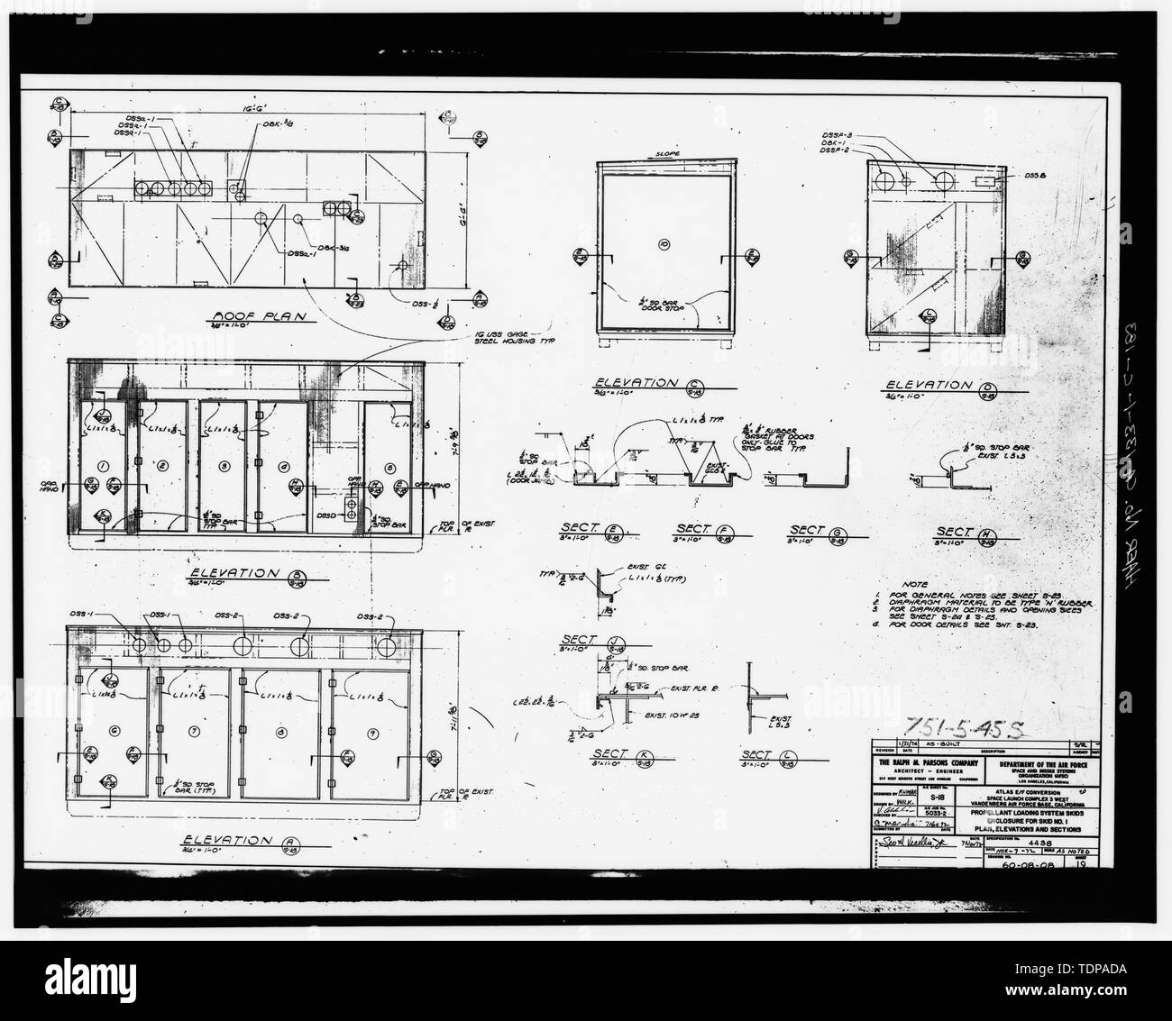 Photocopy of drawing (1972 structural drawing by the Ralph M. Parsons ...
