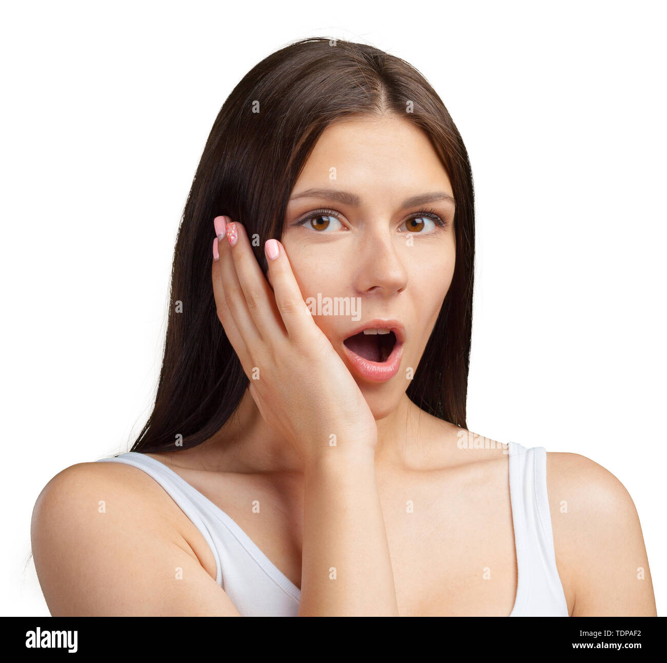 portrait of beautiful surprised woman Stock Photo - Alamy