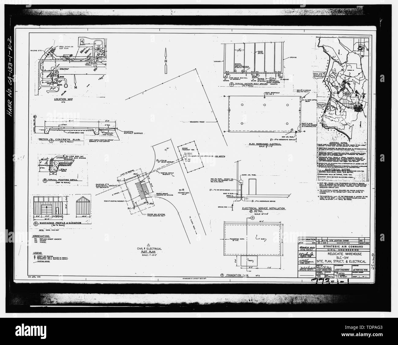 Photocopy of drawing (1976 structural and electrical drawing by the ...