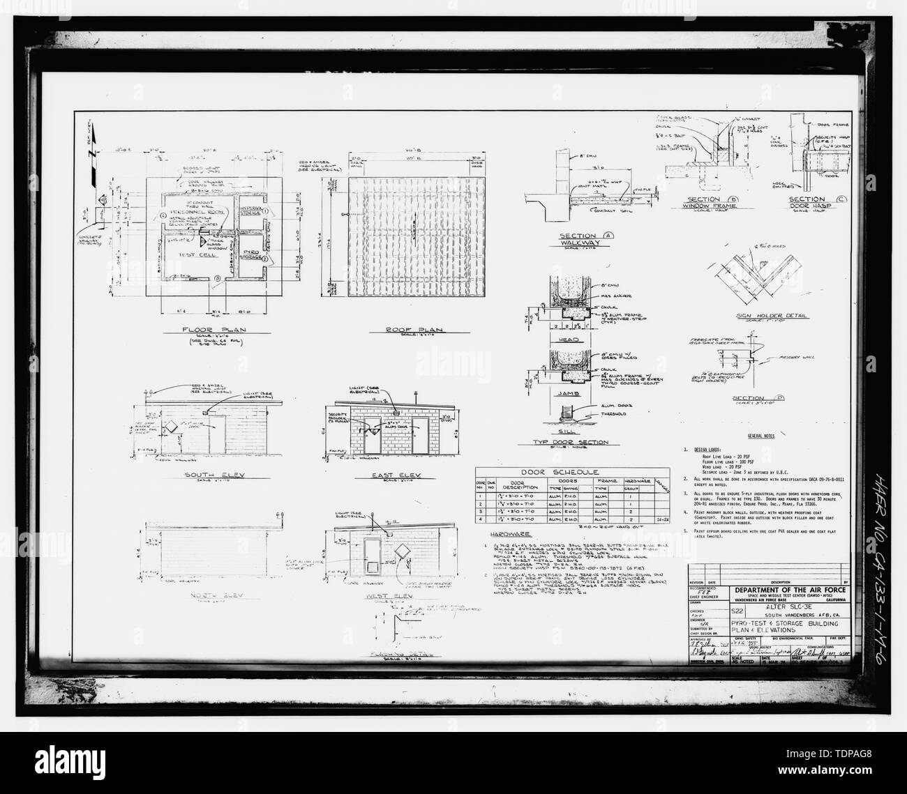 Photocopy of drawing (1976 structural drawing by the Space and Missile ...