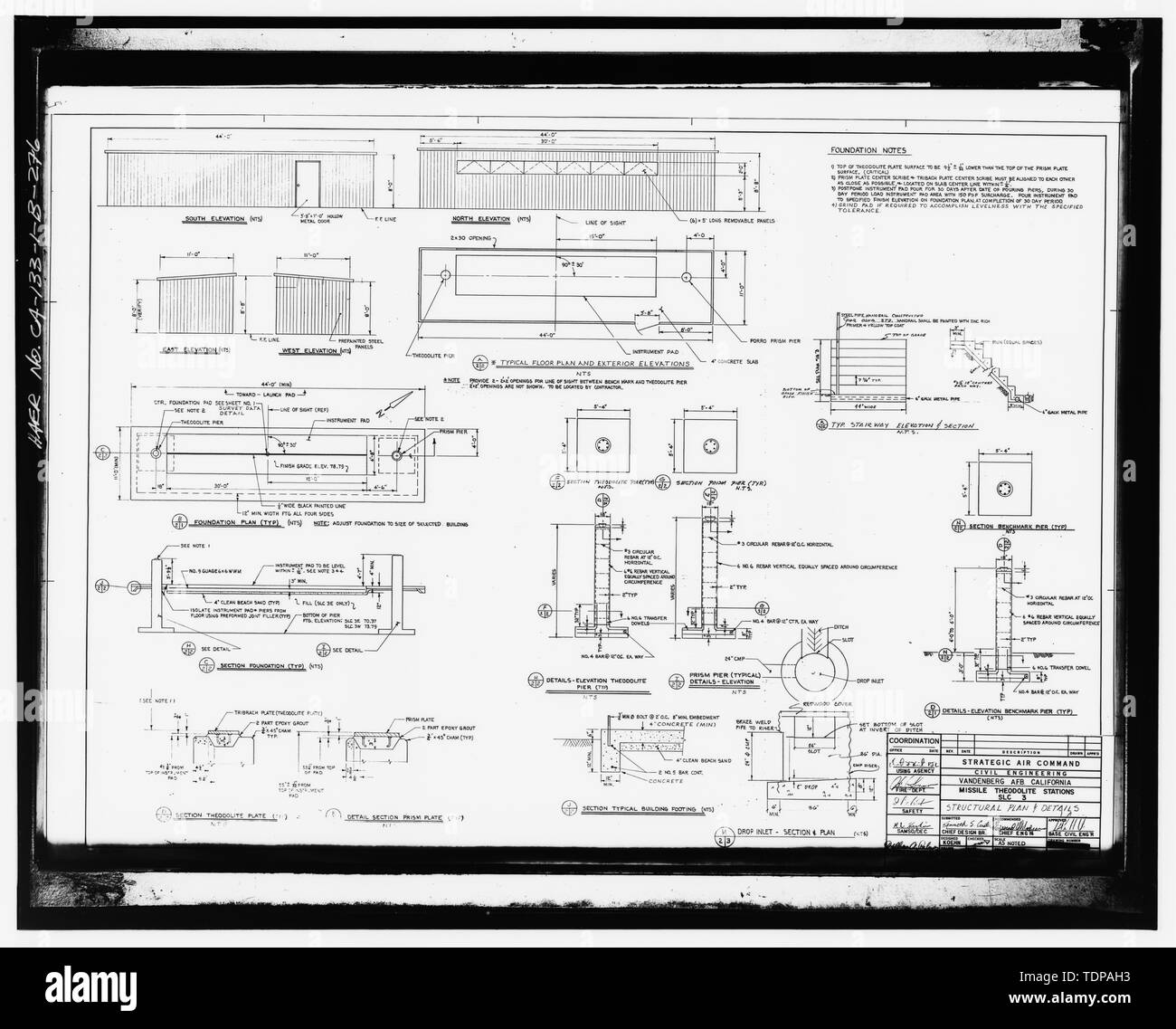 Photocopy of drawing (1977 structural drawing by the Strategic Air ...