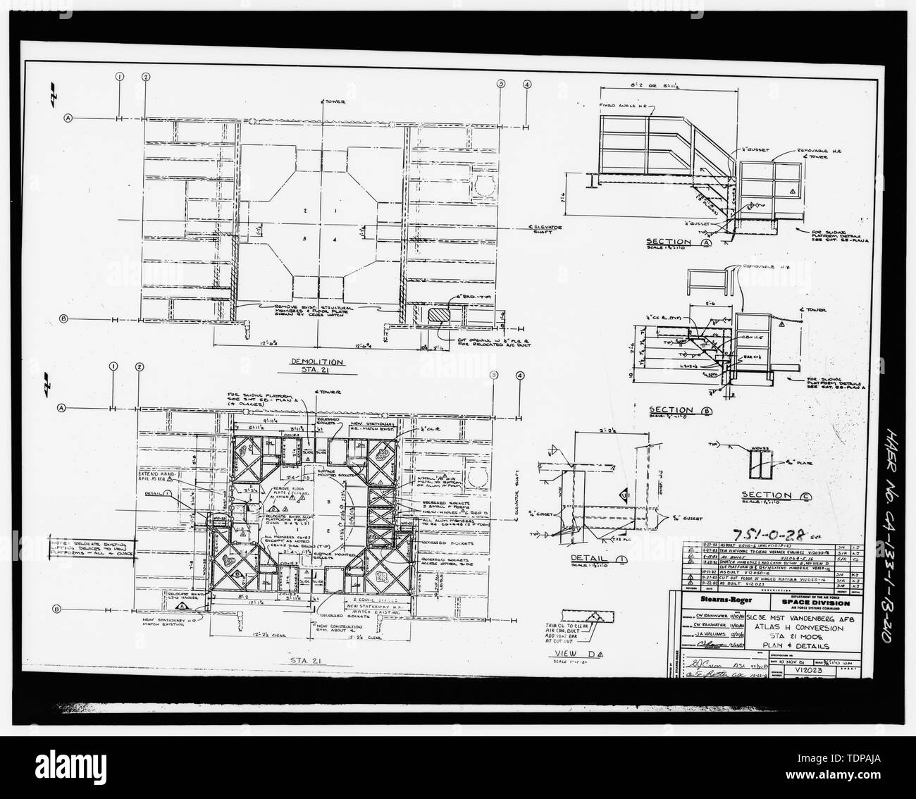 Photocopy of drawing (1981 structural drawing by Stearns-Roger ...
