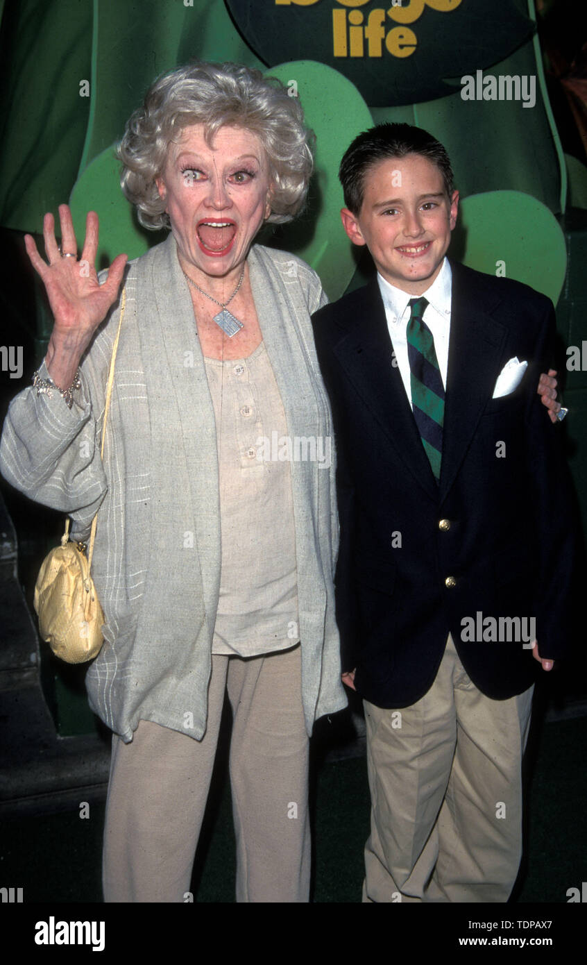 Comedian PHYLLIS DILLER and grandson COREY @ 'A Bug's Life' movie ...