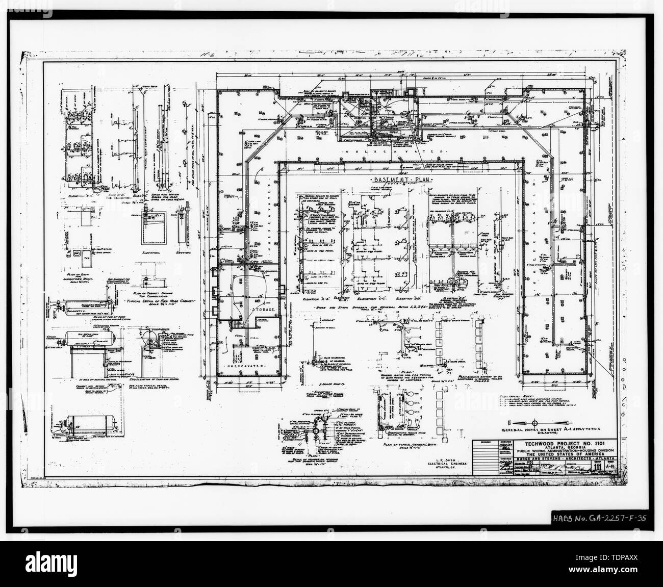 Photocopy of drawing (November 1934 architectural drawings by Burge and ...