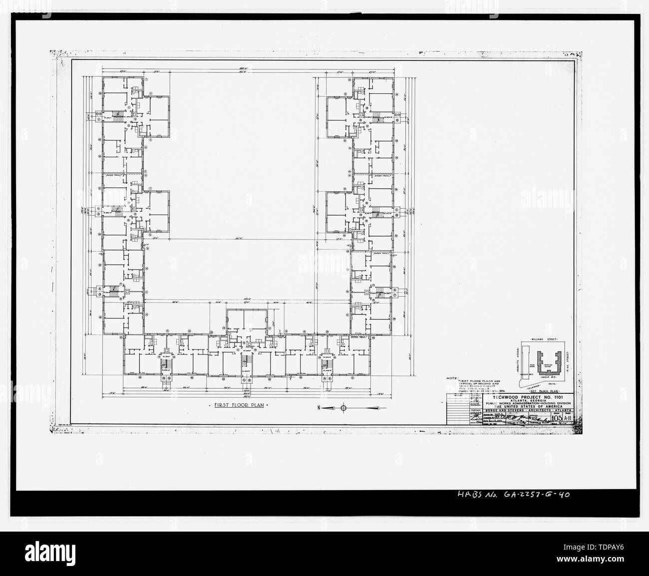 Photocopy of drawing (November 22, 1934 architectural drawing by Burge ...
