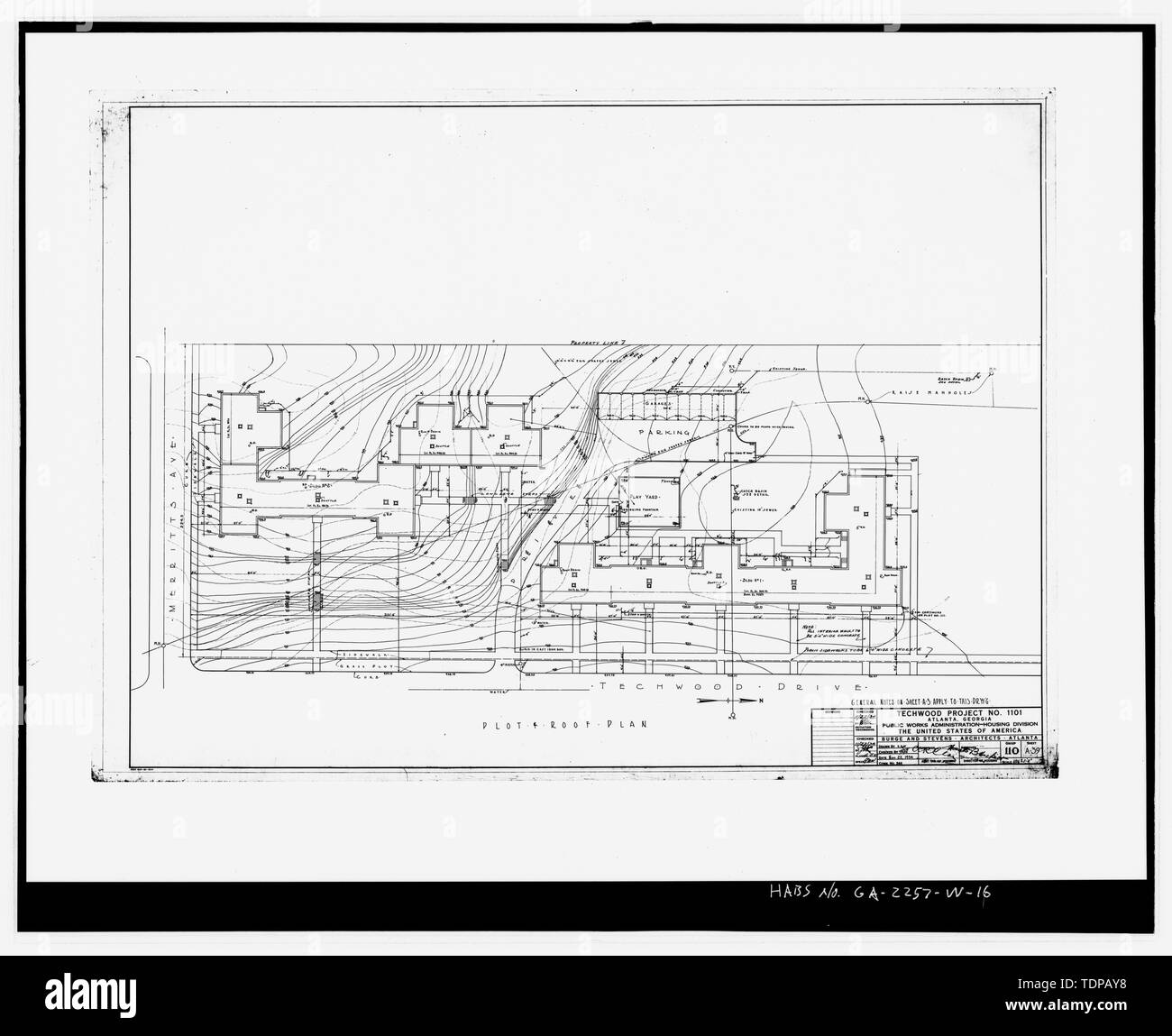Photocopy of drawing (November 22, 1934 architectural drawing by Burge ...