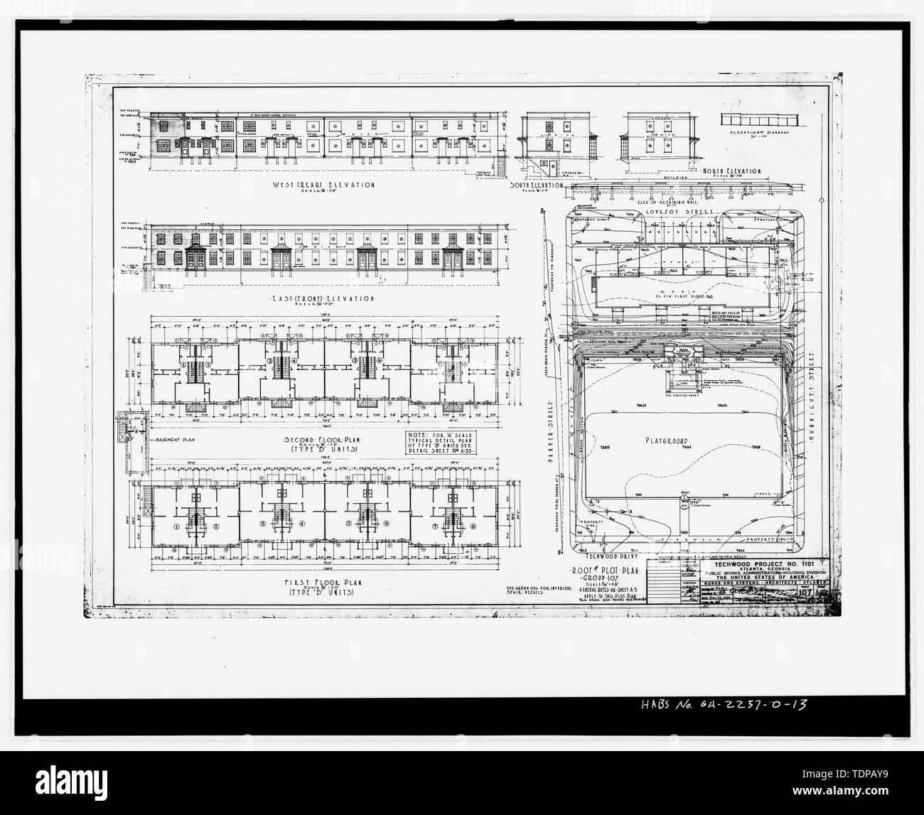 Photocopy of drawing (November 22, 1934 architectural drawing by Burge ...