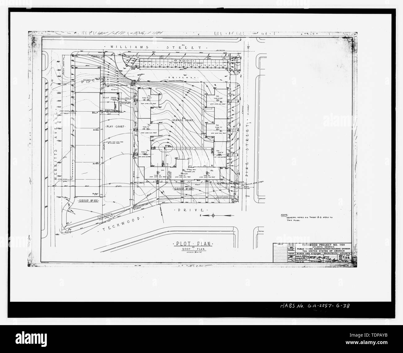 Photocopy of drawing (November 22, 1934 architectural drawing by Burge ...