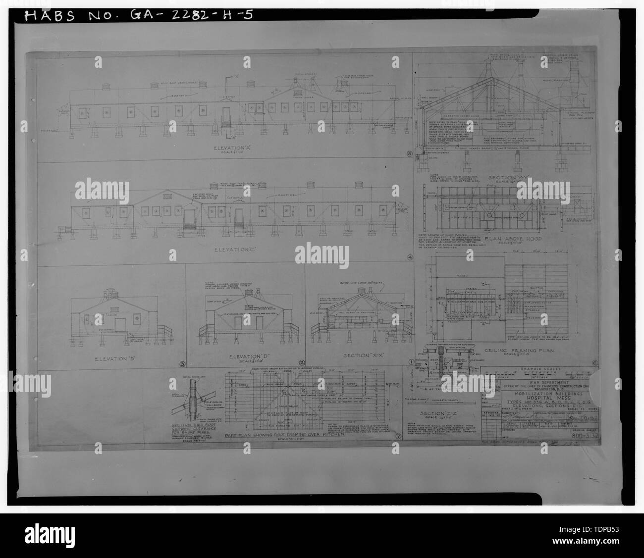 Photocopy of drawing. (This drawing is an 8' x 10' enlargement from a 4 ...