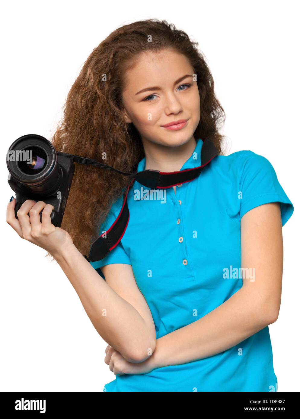 Woman photographer with camera Stock Photo - Alamy