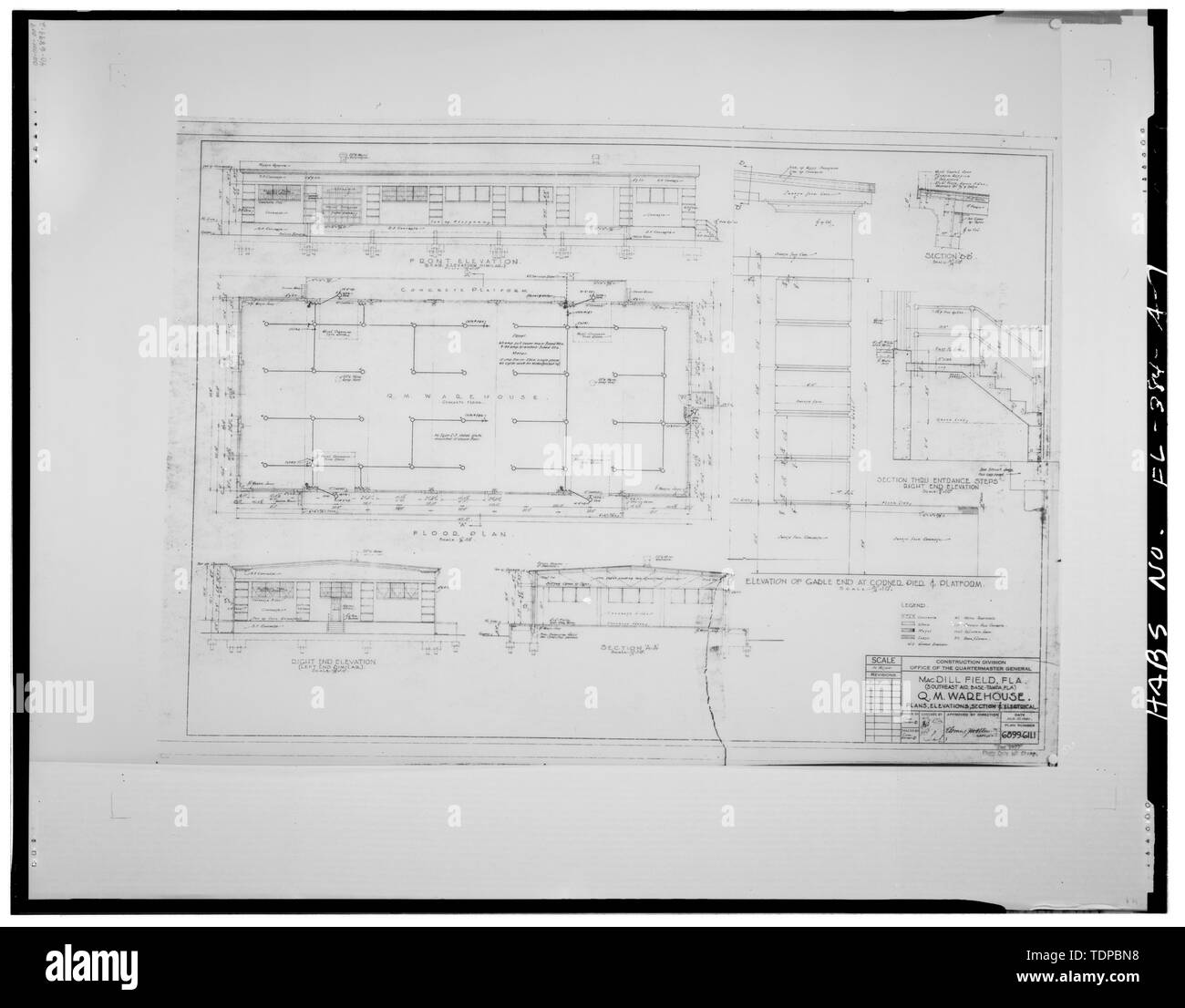 Photocopy of drawing (original drawing of Q.M. Warehouse in possession ...