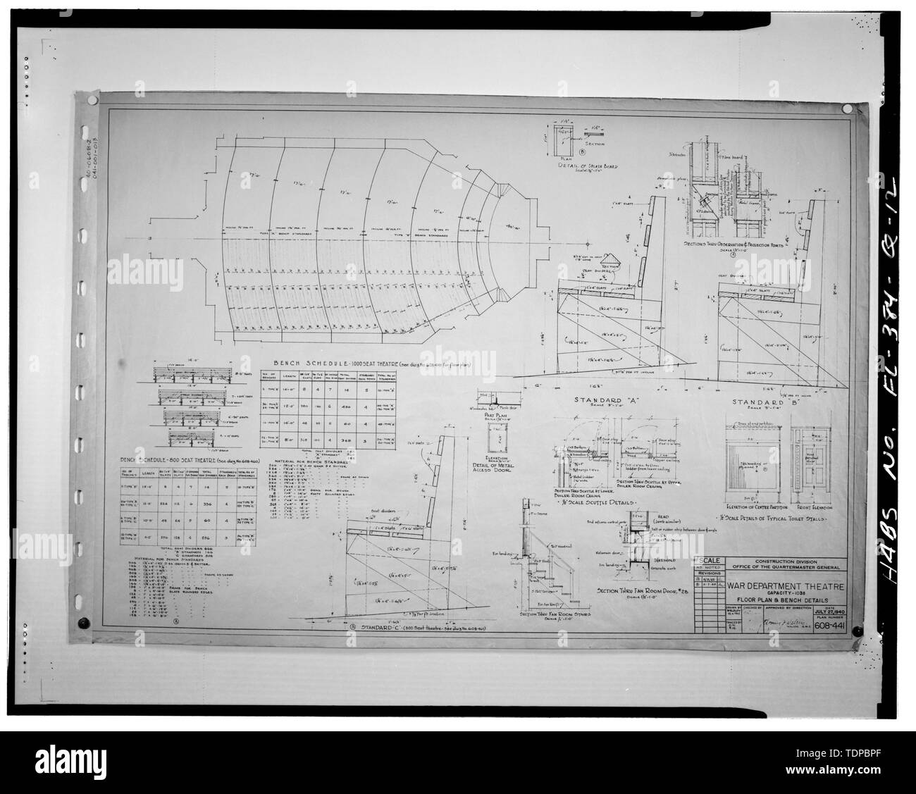 Photocopy of drawing (original drawing of War Department Theater in ...